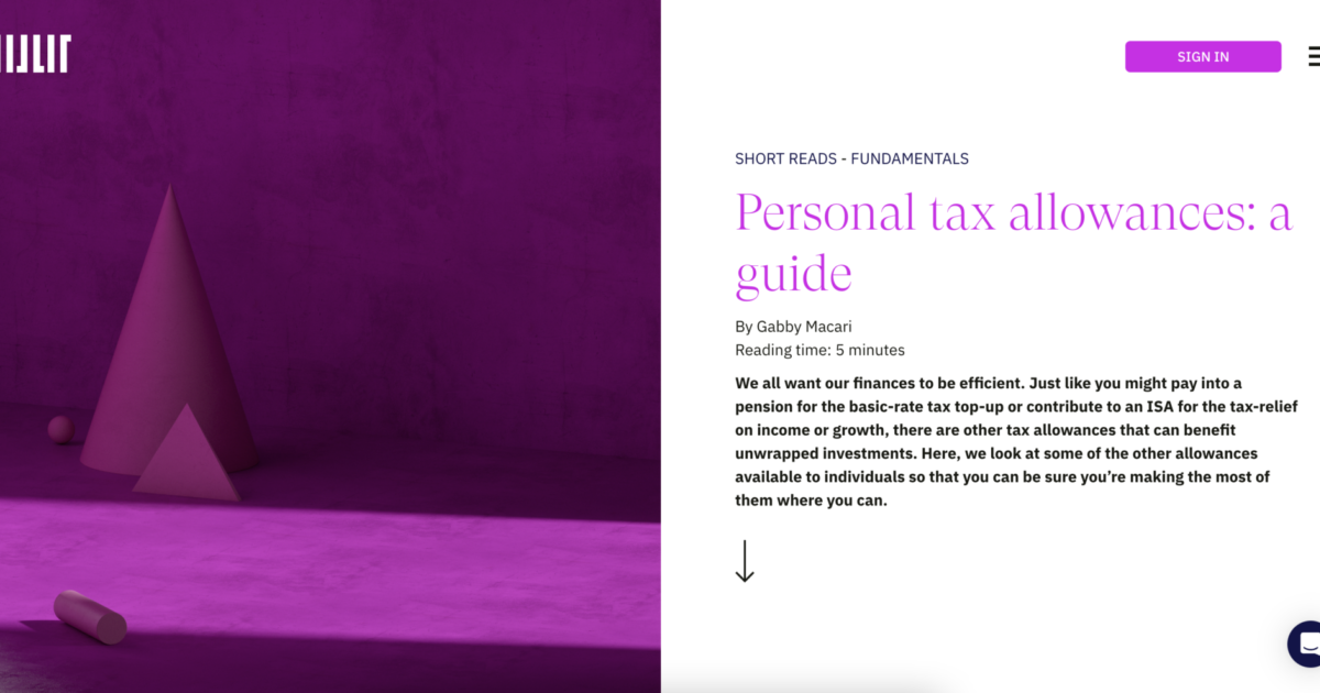 Personal tax allowances: a guide - TILLIT